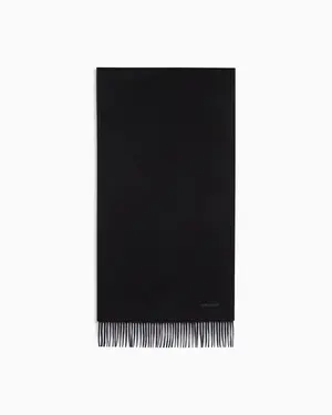 Giorgio Armani Cashmere Stole With Fringing - Black
