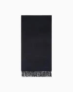 Giorgio Armani Cashmere Stole With Fringing - Blue