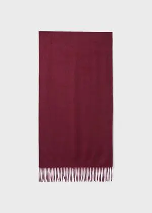 Giorgio Armani Cashmere Stole With Fringing Burgundy