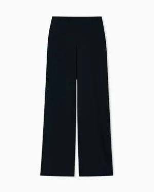 Giorgio Armani Wool Crepe Trousers - Black