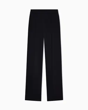 Giorgio Armani Wool Crepe Trousers - Navy Blue