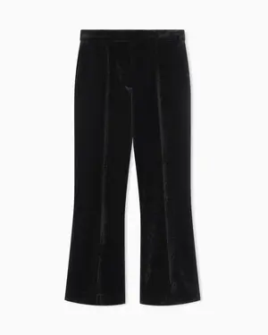 Giorgio Armani Cropped Velvet Trousers - Black