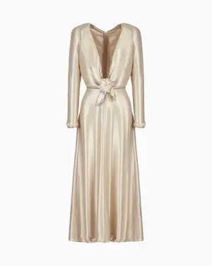 Giorgio Armani Long Dress With Embroideries And Floral Embellishment - Patterned