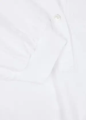 Veronica Beard Coralee Ribbed Stretch-cotton Top - White