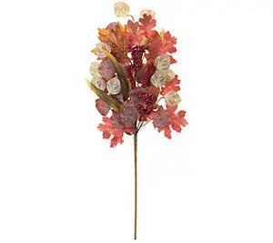 MELROSE S/2 Mixed Fall Foliage Leaf Stems - One-color