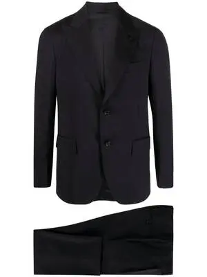 LARDINI Single-breasted Two-piece Wool Suit - Blue