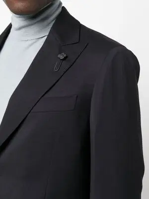 LARDINI Single-breasted Two-piece Wool Suit - Blue