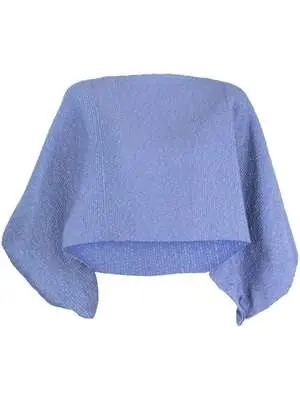 Voz Cropped Cape-style Jumper - Blue