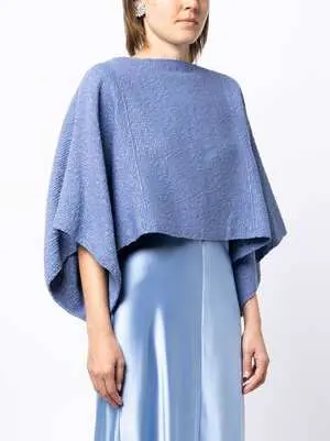 Voz Cropped Cape-style Jumper - Blue