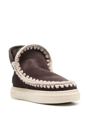 Mou Whipstitch-trim Ankle Boots - Brown