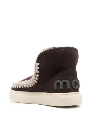Mou Whipstitch-trim Ankle Boots - Brown