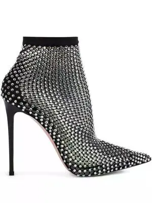 LE SILLA Gilda 85mm Crystal-embellished Boots - Black