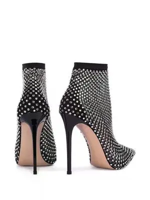 LE SILLA Gilda 85mm Crystal-embellished Boots - Black