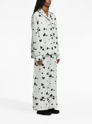 Marni Bunch Of Hearts Silk Pajama Shirt