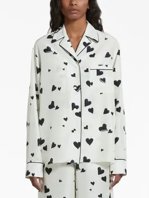 Marni Bunch Of Hearts Silk Pajama Shirt