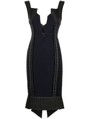 Moschino V-neck Panelled Midi Dress