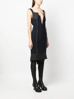 Moschino V-neck Panelled Midi Dress