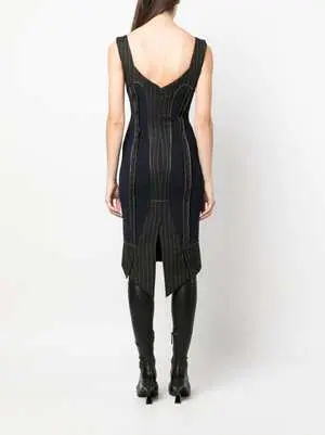 Moschino V-neck Panelled Midi Dress