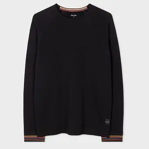 Paul Smith Cotton 'artist Stripe' Cuff Lounge Top - Black