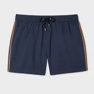 Paul Smith Swim Shorts With Striped Trim - Blue