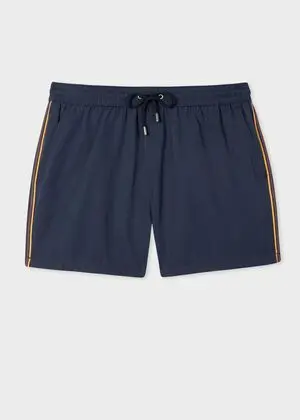 Paul Smith Swim Shorts With Striped Trim - Blue