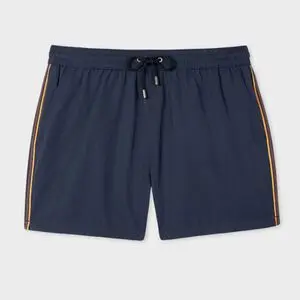 Paul Smith Swim Shorts With Striped Trim Navy