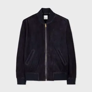 Paul Smith Suede Bomber Jacket - Blue