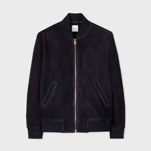 Paul Smith Suede Bomber Jacket Dark Navy