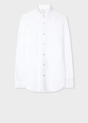 Paul Smith Tailored-fit Cotton 'signature Stripe' Cuff Shirt - White