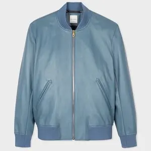 Paul Smith Regular Fit Leather Bomber Jacket