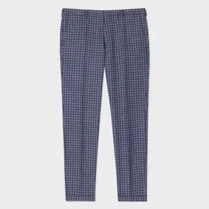Paul Smith Slim-Fit Check Wool Trousers Navy