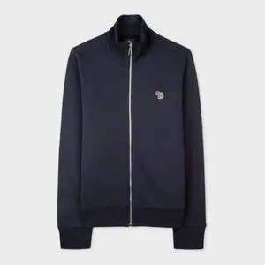 Paul Smith Cotton Zebra Logo Zip Sweatshirt - Navy
