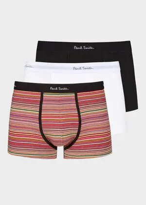 Paul Smith Organic Cotton And Plain Boxer Briefs Three Pack - Multicolour