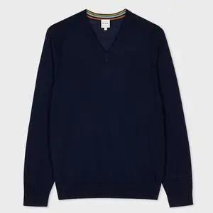Paul Smith Merino V-neck Sweater - Blue