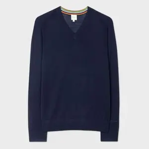 Paul Smith Merino V-Neck Sweater Dark Navy