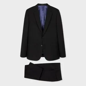 Paul Smith The Soho Tailored-fit Wool 'a Suit To Travel - Black
