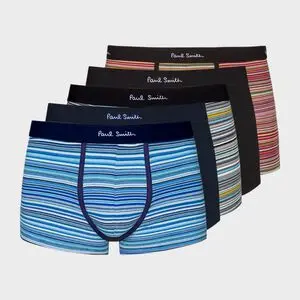 Paul Smith Organic Cotton And Plain Boxer Briefs Five Pack - Multicolour