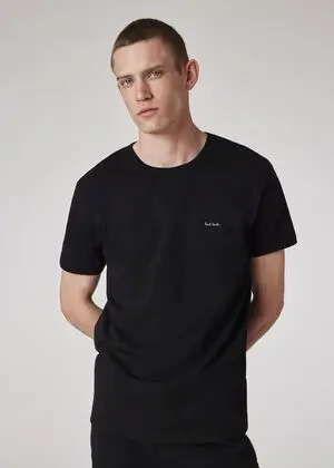 Paul Smith Logo Organic Cotton Logo Lounge T-shirts Three Pack - Black