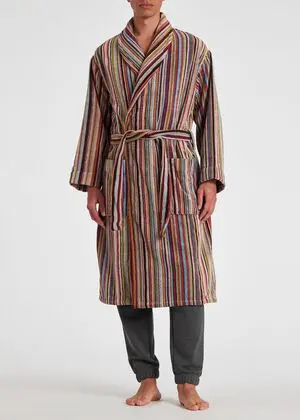 Paul Smith 'signature Stripe' Woven Cotton Bathrobe Signature Stripe