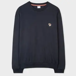 Paul Smith Organic Cotton Long-sleeve T-shirt With Zebra Logo - Blue