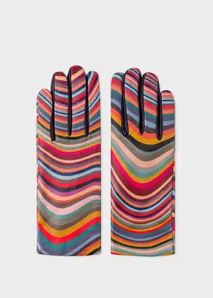 Paul Smith Print Leather Gloves - Multicolour