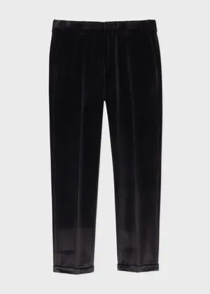 Paul Smith Slim-fit Cotton Velvet Trousers - Black