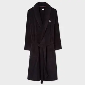 Paul Smith Zebra Towelling Dressing Gown - Black