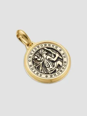 David Yurman St. Christopher Amulet In 18k Yellow 34.5mm