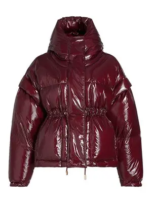 Ulla Johnson Women's Rhodes Laquered Puffer Jacket - Mahogany  - Mahogany