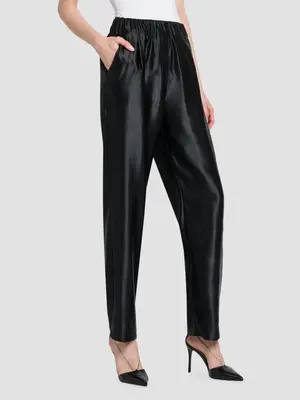 Giorgio Armani Satin Linen-silk Pants