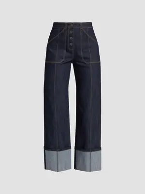 Cinq À Sept Benji Cuffed Wide-leg Jeans