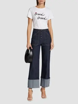 Cinq À Sept Benji Cuffed Wide-leg Jeans