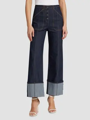 Cinq À Sept Benji Cuffed Wide-leg Jeans