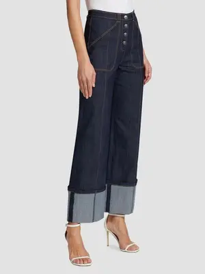 Cinq À Sept Benji Cuffed Wide-leg Jeans